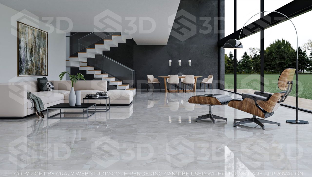 Marble Tiles Interior Design - Crazy 3D Rendering
