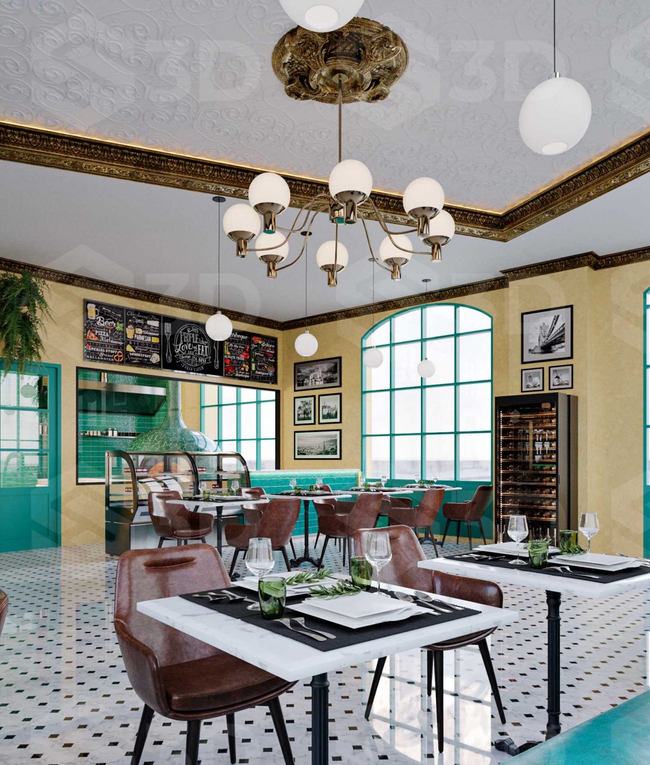 Paname French Restaurant - 3D Rendering Project