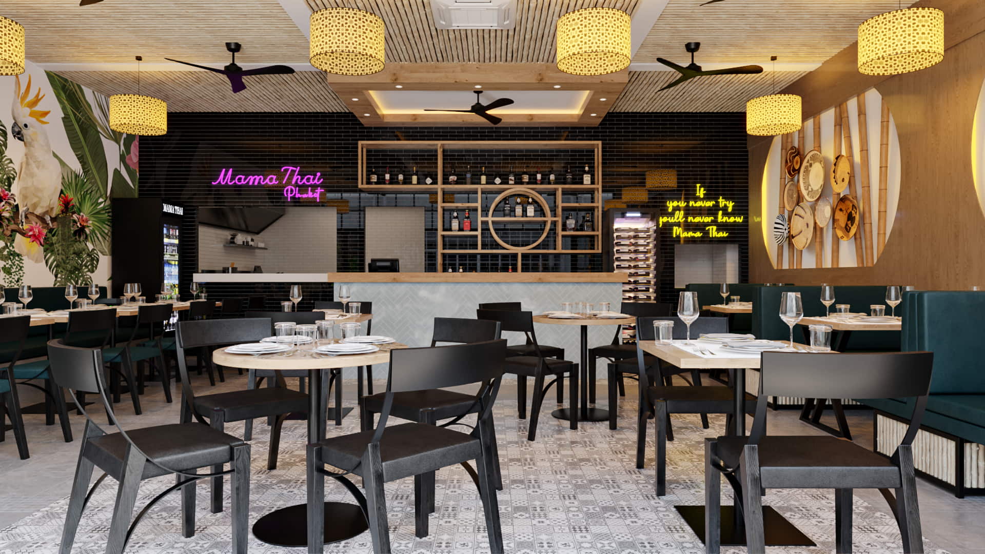 Mama Thai - Restaurant 3D Rendering